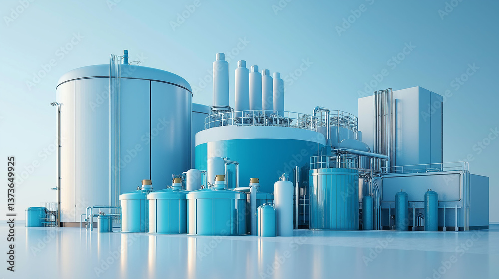 Anaerobic digestion biogas energy. Microorganism biofuel. Renewable ...