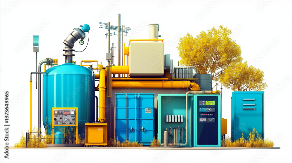 Anaerobic digestion biogas energy. Microorganism biofuel. Renewable ...