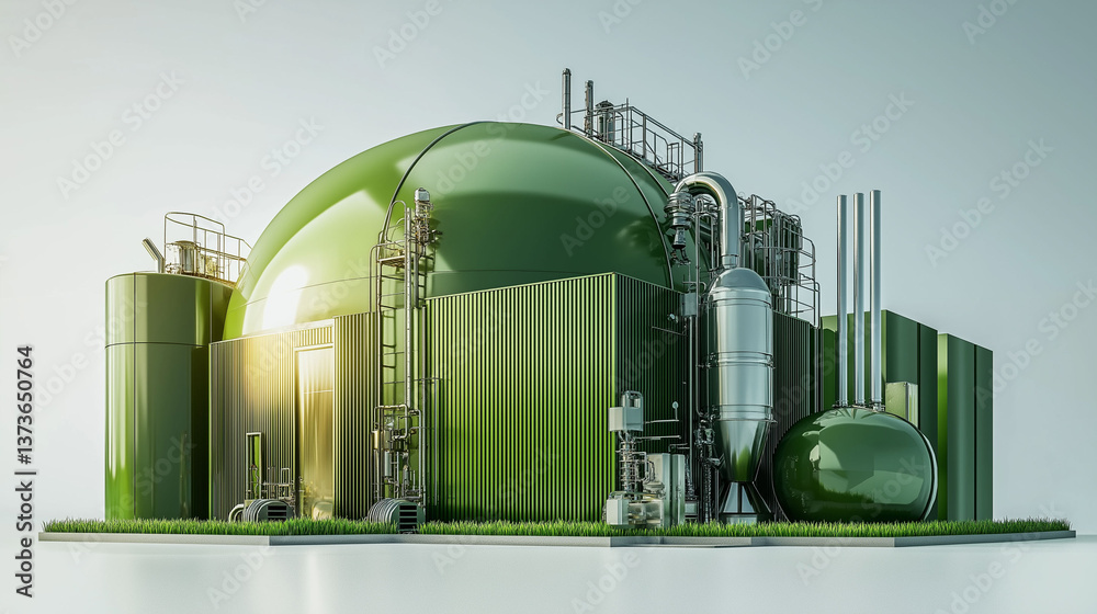 Anaerobic digestion biogas energy. Microorganism biofuel. Renewable ...