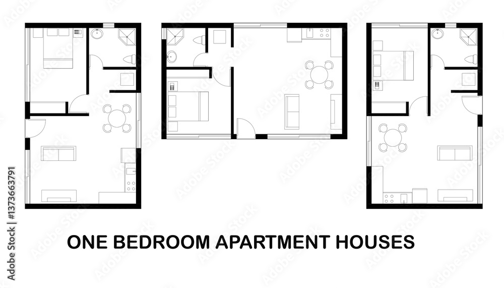 High-Quality Black and White 2D Floor Plans, Architectural Drawings ...