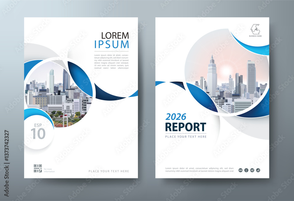 Blue Annual report brochure flyer design template vector, Leaflet ...