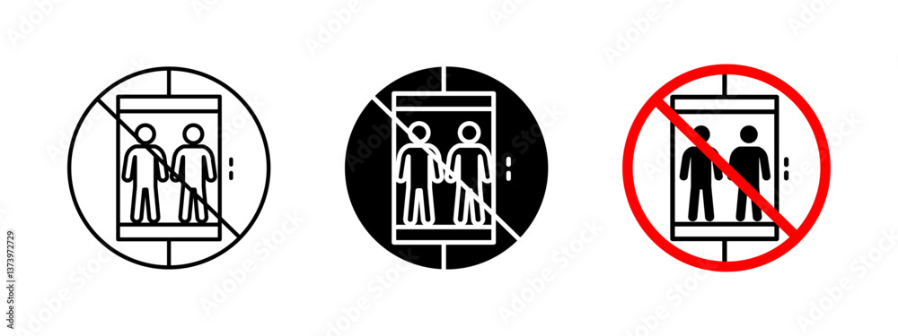 No elevator icon. Prohibited lift use vector illustration. Safety sign ...