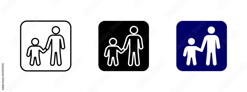 Parent and child icon. Family protection vector illustration. Adult ...