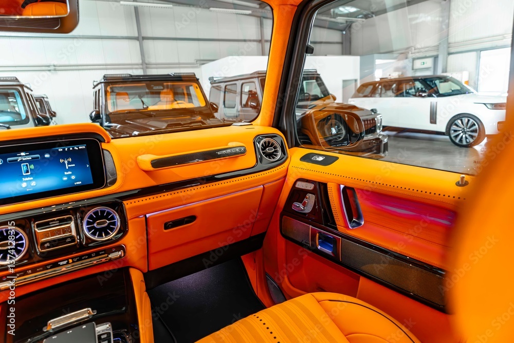 Fully orange interior of a Mercedes-AMG G63 facelift 2025 featuring ...