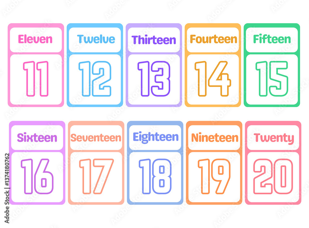 Colorful number flashcards for kids' learning. Perfect for teaching ...