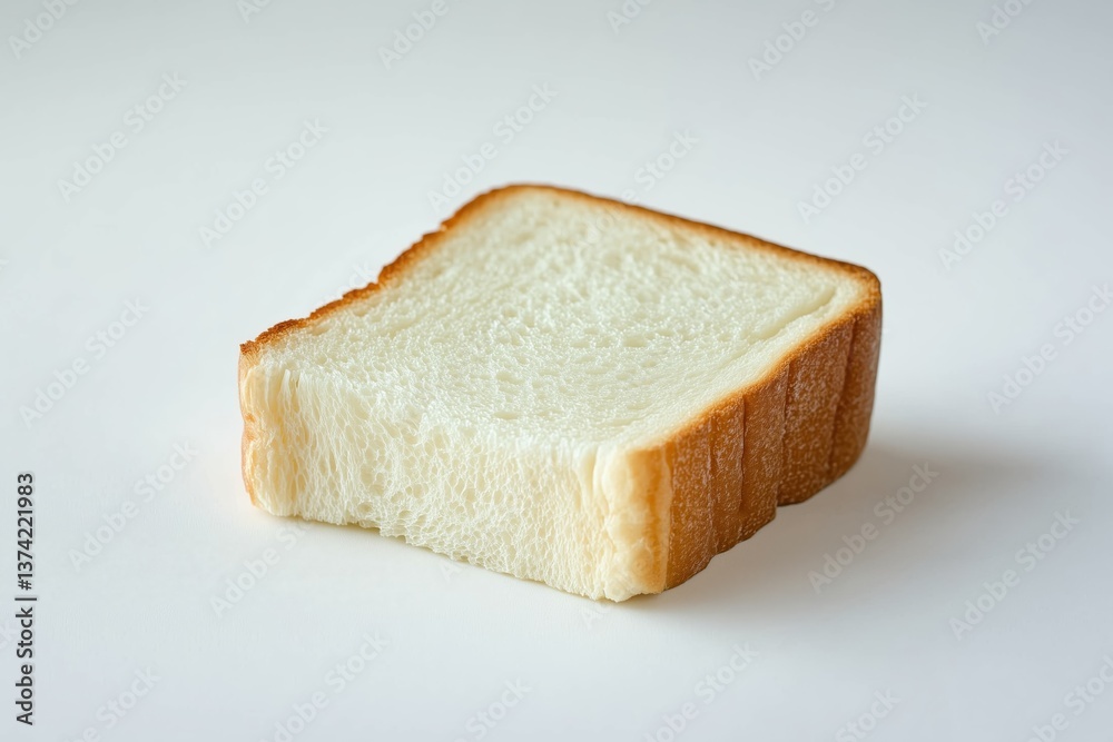 Minimalist Fresh Bread Isolated on Pure White Background. Overhead Studio Lighting with Crisp ...