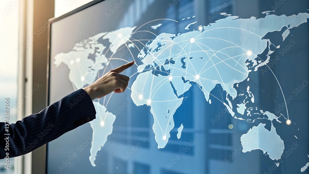 Global Network Presentation: Connecting Points on the World Map for ...