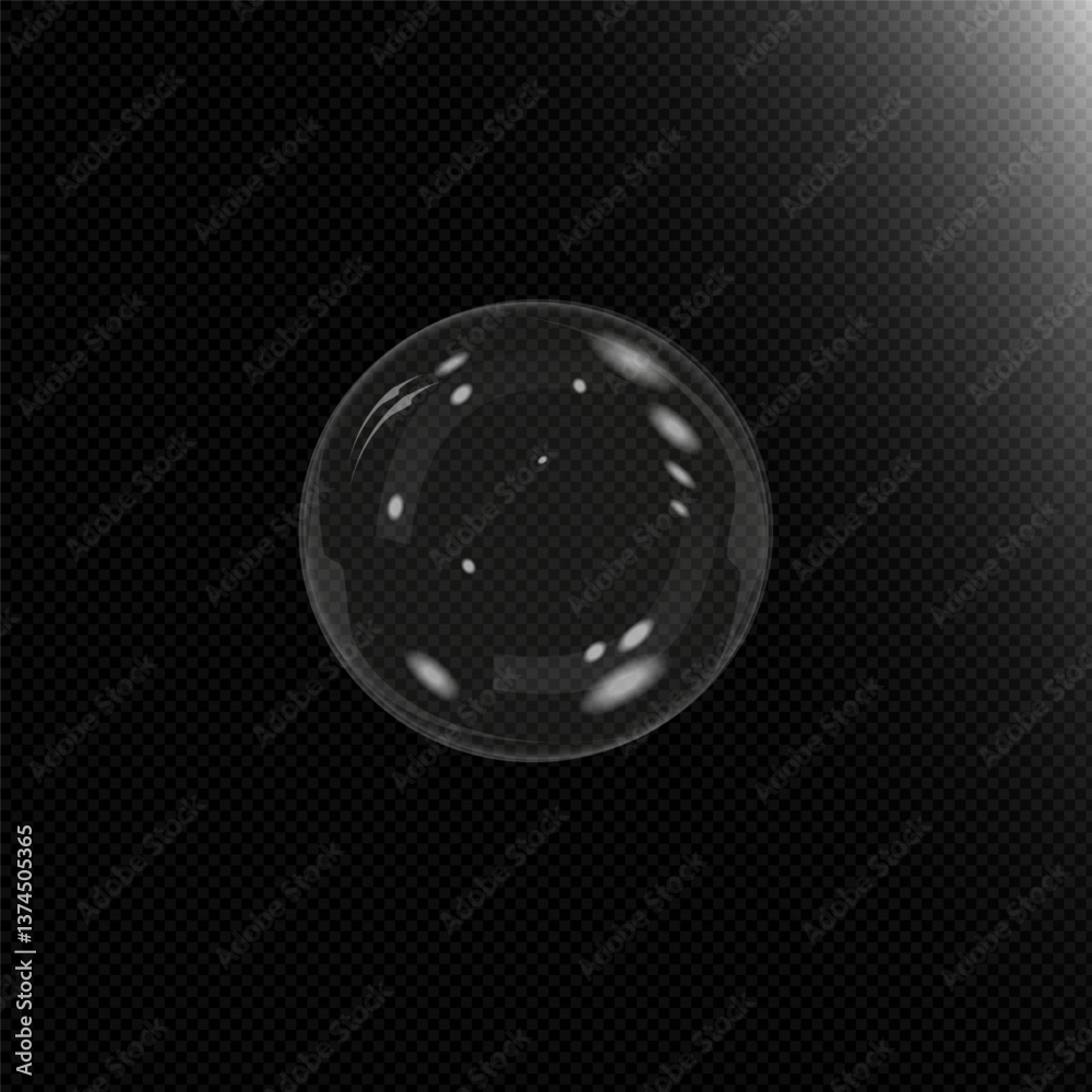 Bubble colour spectrum on transparent background. Realistic 3D bubble ...