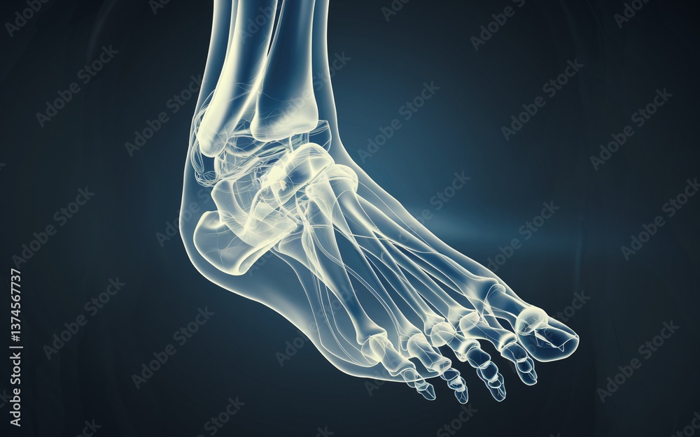 X-Ray Foot Skeleton Anatomy Foot Bone Cross-Section neon, Stock Photo ...