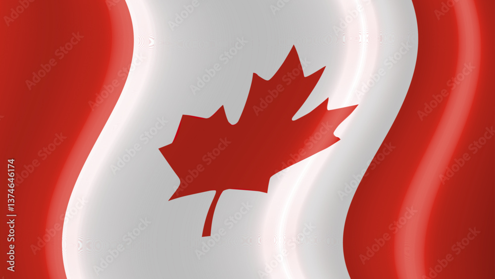Canadian flag waving to celebrate Canada Day on July 1st. Commemorating ...