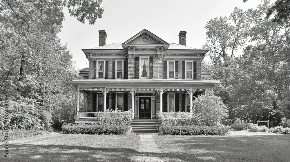 Стоковая иллюстрация «Colonial Homes - Timeless images of colonial ...