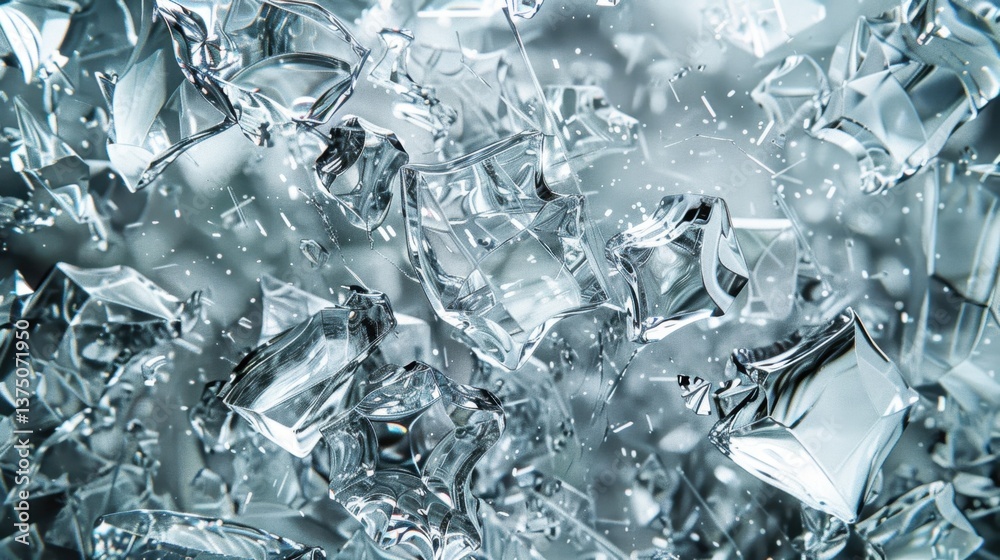 Shattered Glass Effect: Cracks in shattered glass distort the scene ...