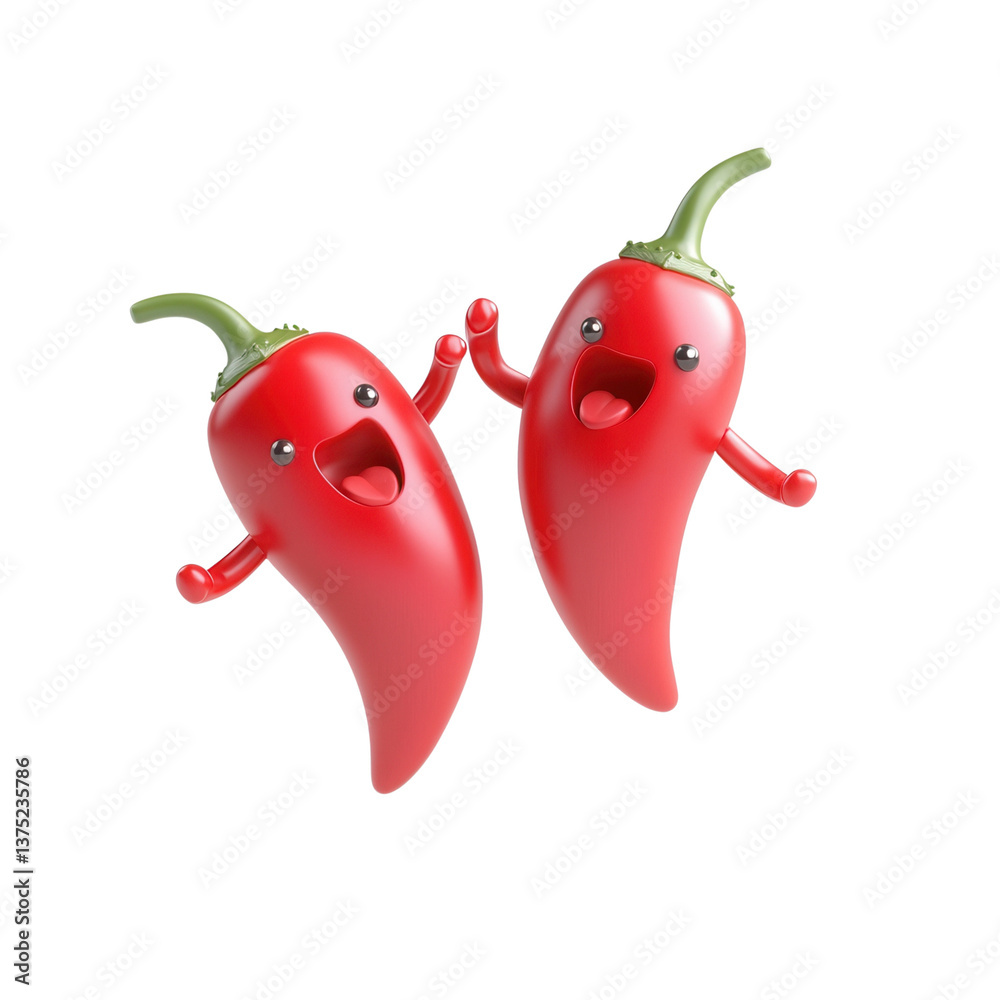cinco de mayo festival concept, Happy chili peppers with arms, smiling ...
