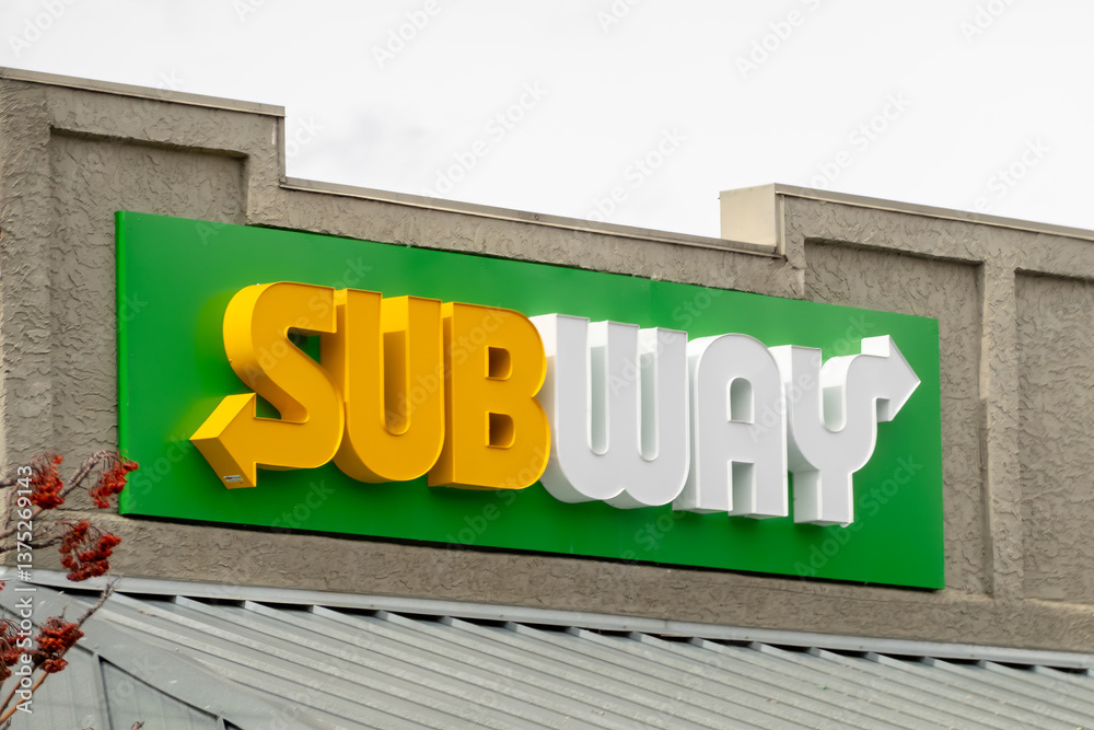 Radium, British Columbia, Canada. Mar 31, 2025. A Subway restaurant ...