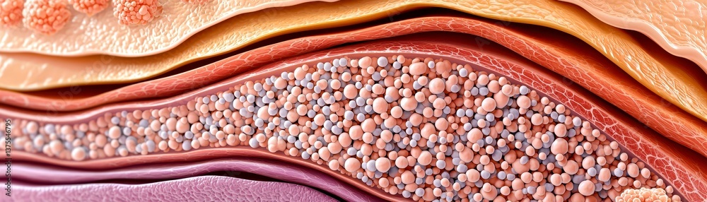 cross section of human skin illustrating epidermis dermis and ...