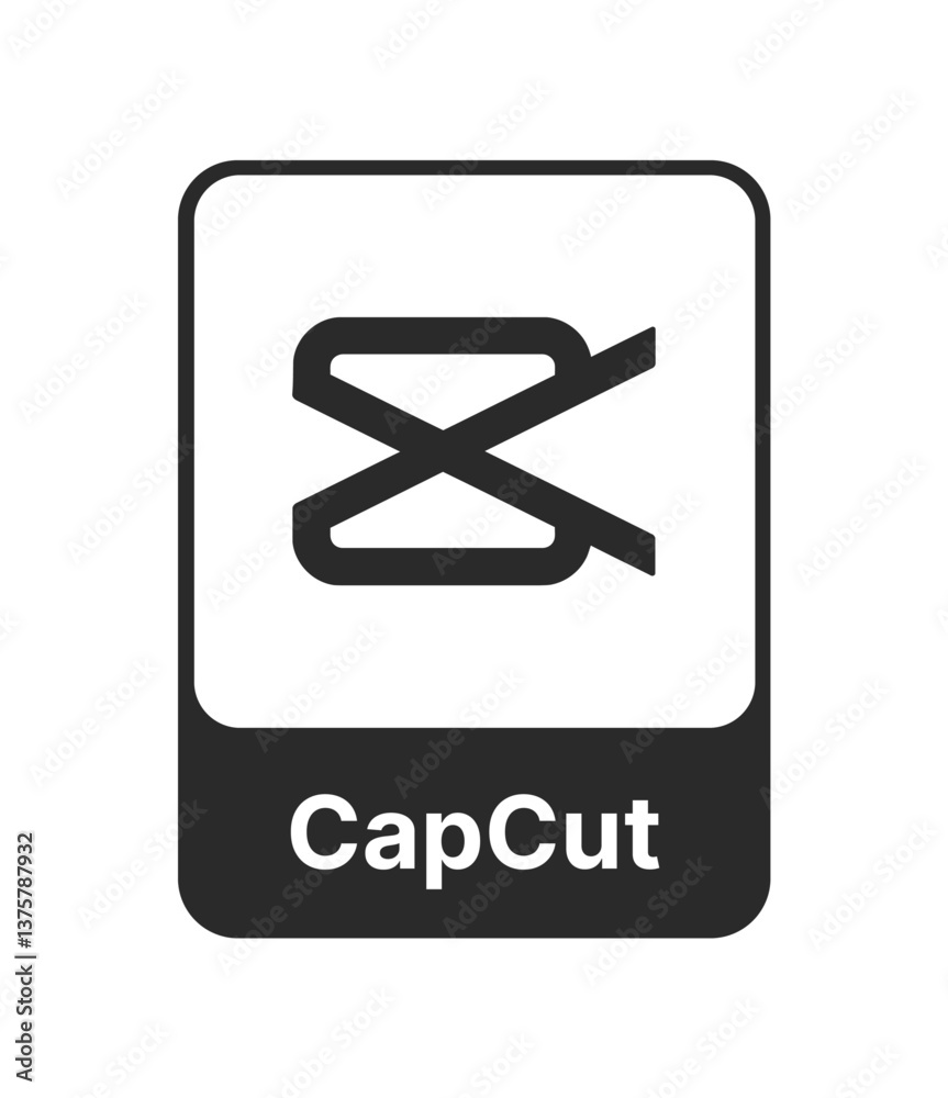 CapCut logo icon set. CapCut icon vector. CapCut button vector. CapCut ...