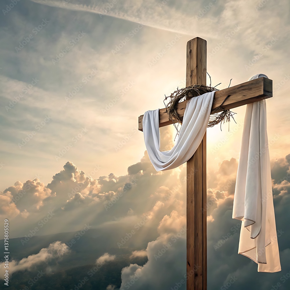 Jesus Resurrection Cross Background Stock Photo | Adobe Stock