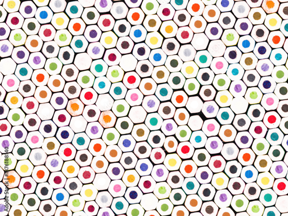 colored pencils with a solid background with blunt ends. variation ...