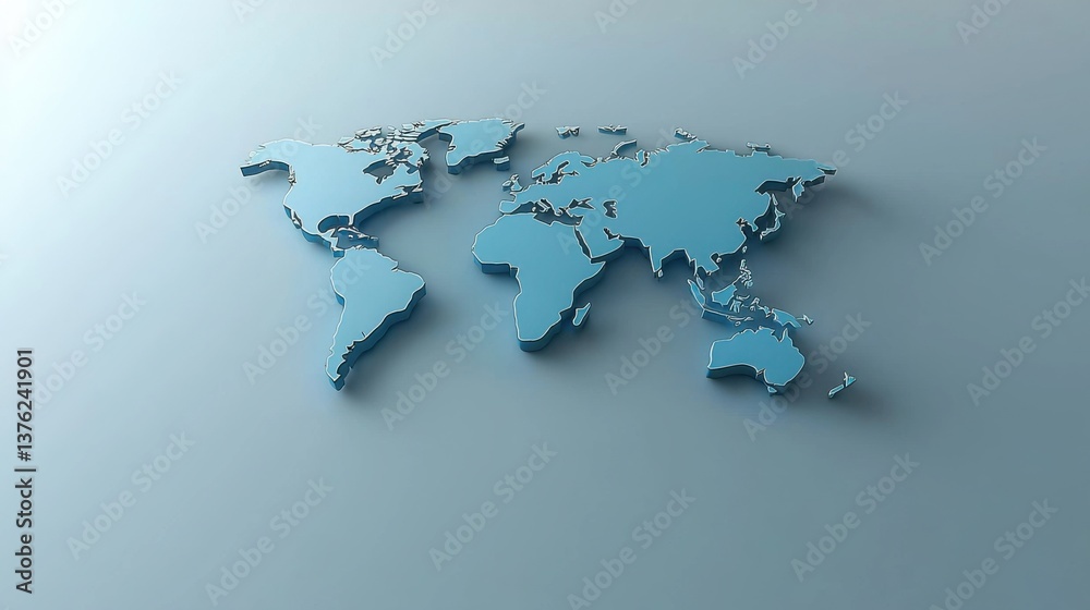 World Map Illustration Highlighting Global Connectivity And