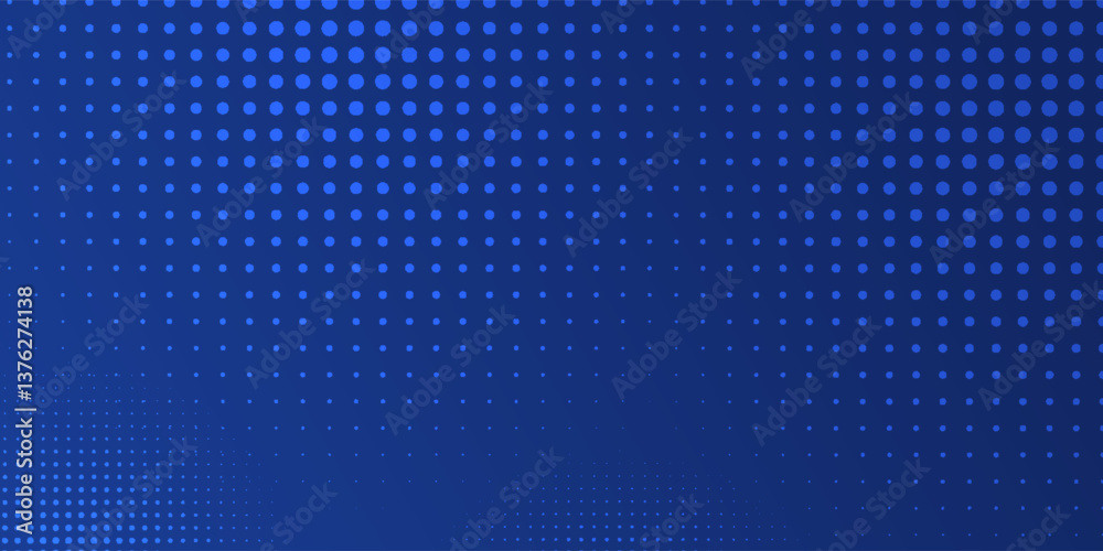 blue halftone pattern. Retro comic gradient background. Bright blue ...