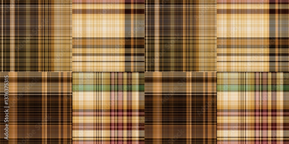 Warm fall gingham tartan check seamless border pattern. Woven classic ...
