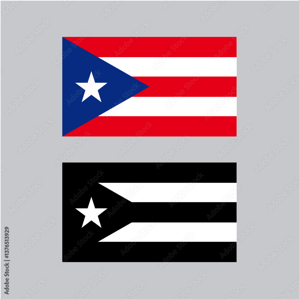Puerto Rican Flag Vector Set, Puerto Rico Flags Design, Bandero de ...