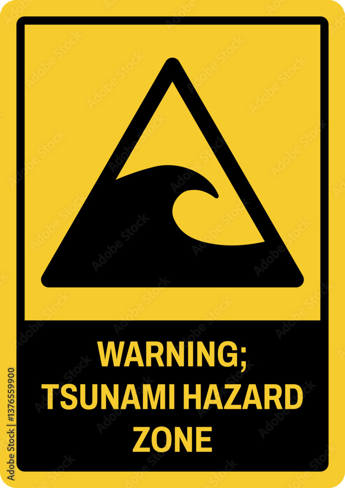 warning safety signs v2 uppercase text_warning ; tsunami hazard zone ...