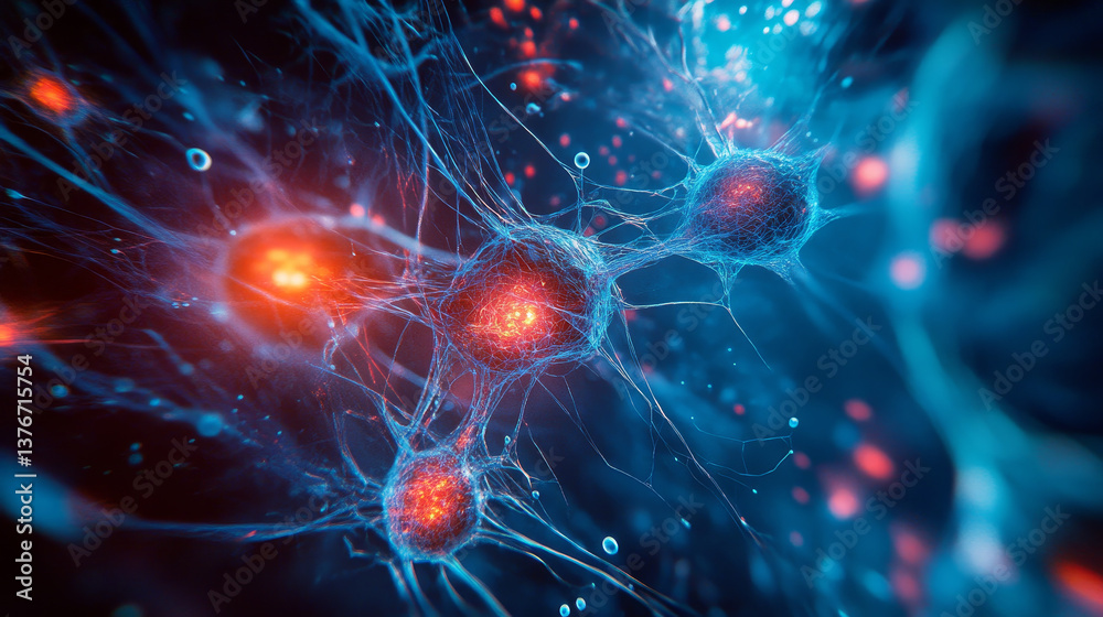 cyber space of social network technology, data ai analysis, cell of ...