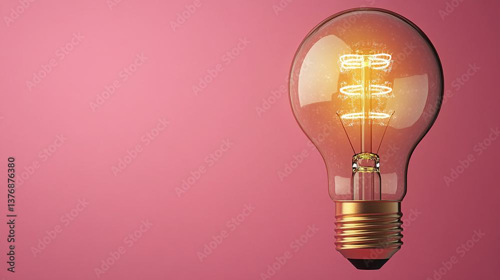 glowing gold light bulb symbolizes innovation, creativity, and success ...