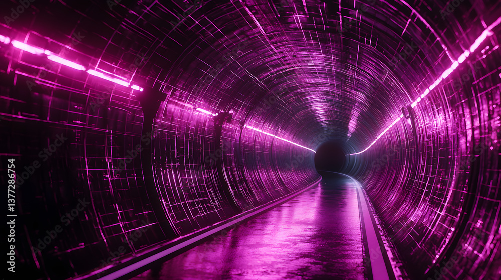 Cybersecurity action in digital tunnel abstract background wallpaper futuristic environment ...