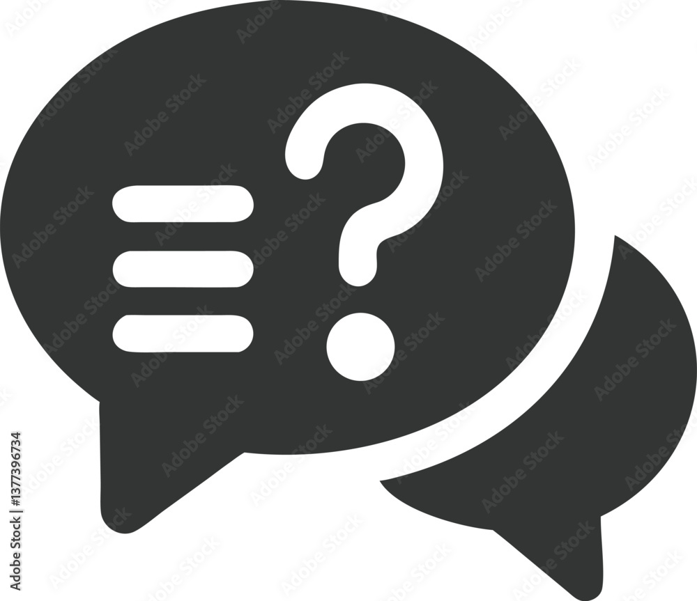 Chat Bubbles with Question Mark and List Icon, Transparent Background ...