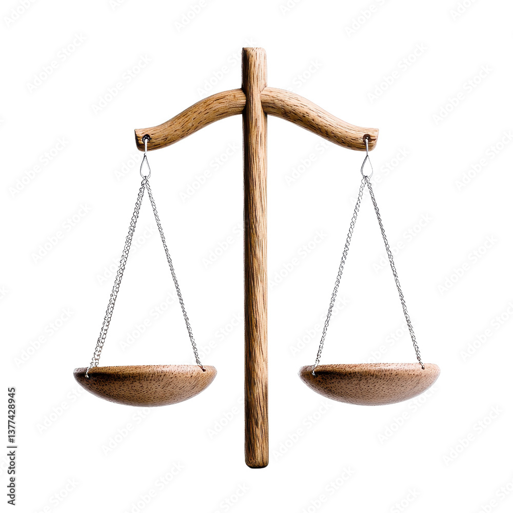 Symbolic scales representing justice and balance in a dark background ...