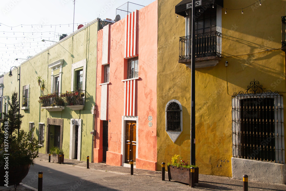 Puebla, Mexico, 1st January 2025: Colored streets and colonial ...