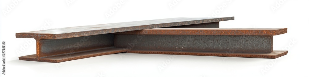 Rusted Steel I-Beams Interlocking Stock Photo | Adobe Stock