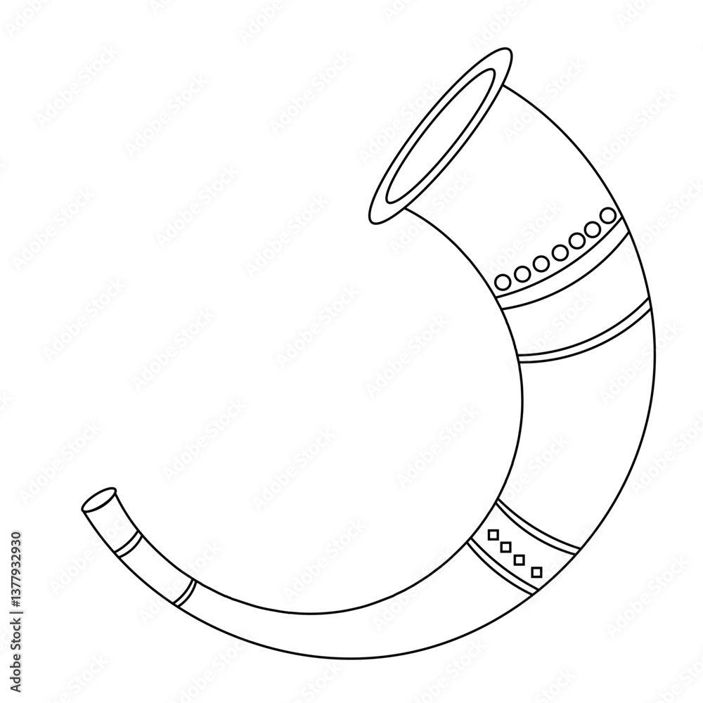Tutari line art Or The shehnai- cornet-like instrumenta traditional ...