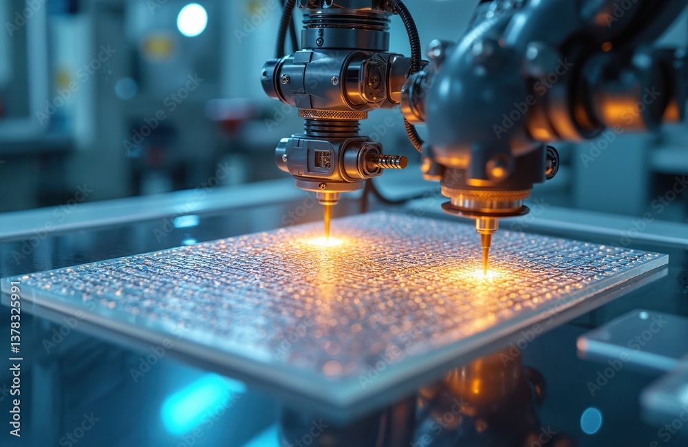 Robotic arms precisely work on silicon wafer in semiconductor ...