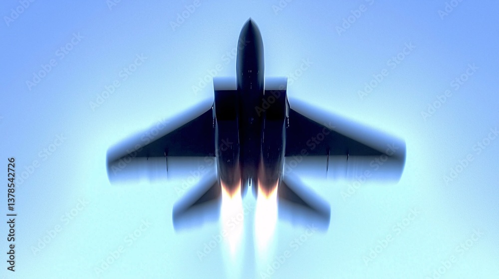 delta wing fighter jet performing a vertical climb with afterburners ...
