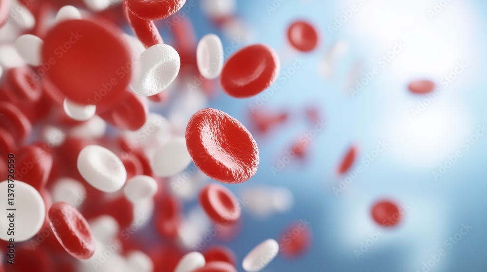 Blood Cells Microscopic: A vibrant, close-up view showcasing red and ...