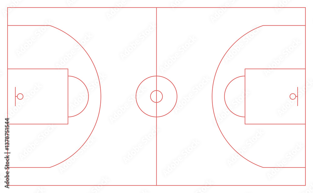Basketball court line style. Basketball Arena. Basketball Court Flat ...