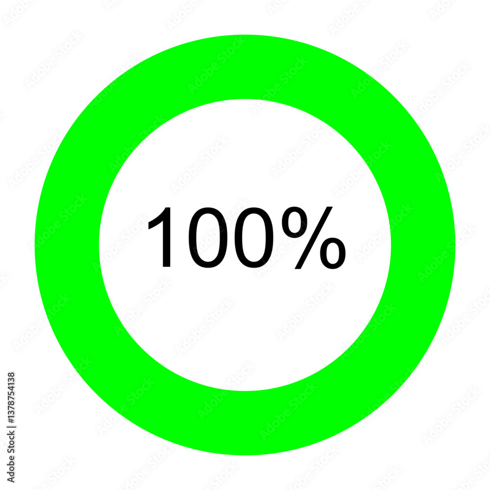 100 percent pie chart, pie percentage charts, ready to use for web ...