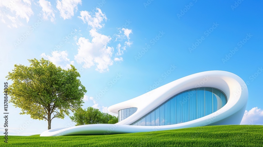 Futuristic Futuristic architecture with curving, gravity defying ...