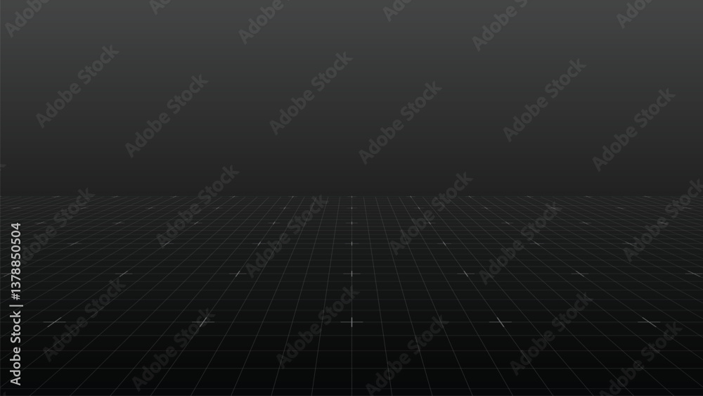 Futuristic perspective wireframe blueprint. Vector grid background for technical, architectural ...