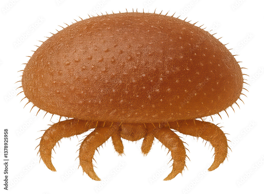 Varroa destructor, a parasitic mite, infesting honey bees, contributing ...