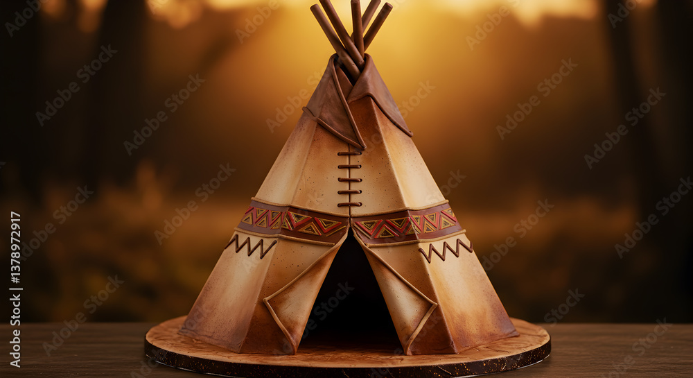Artistic teepee cake with ethnic patterns for celebration and events ...