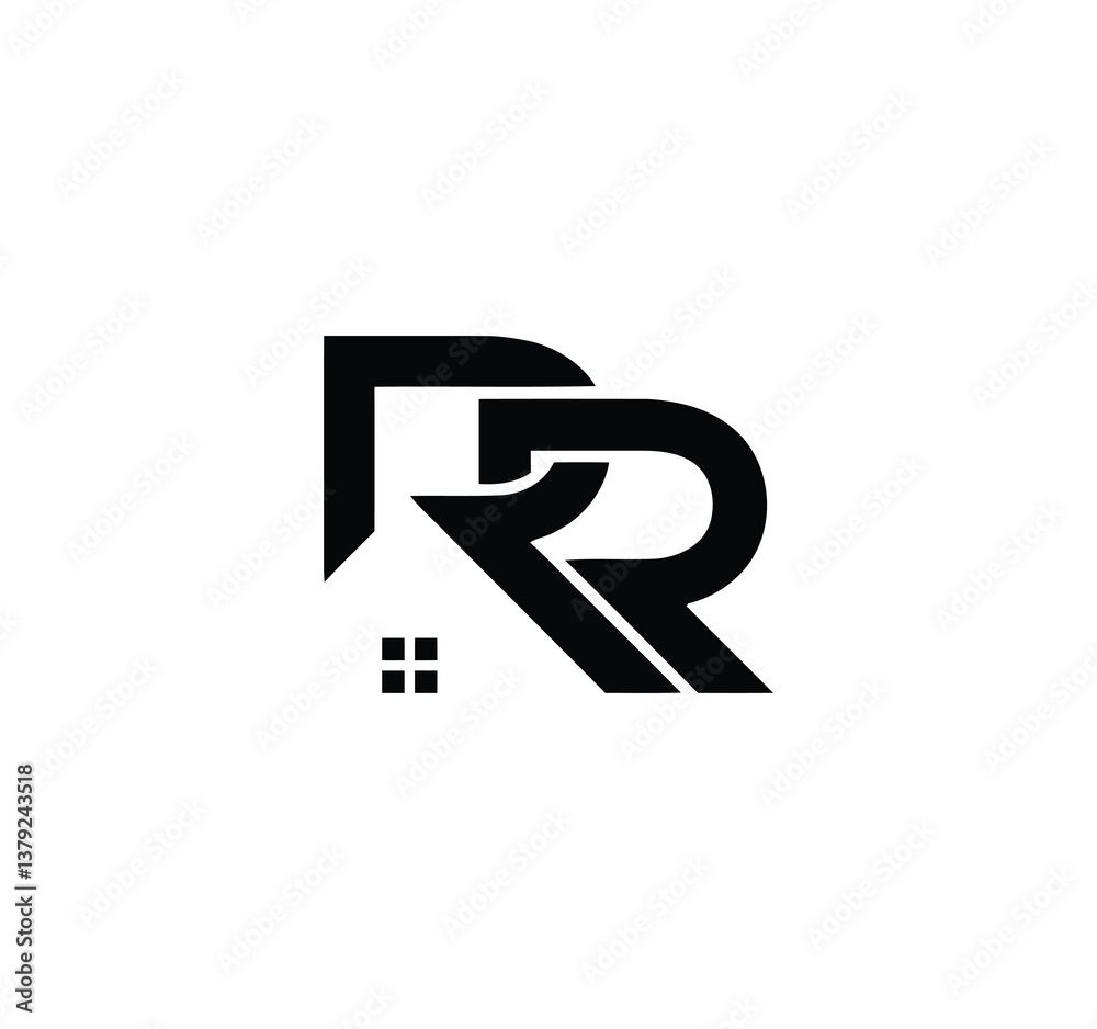 rr real estate logo design Stock Vector | Adobe Stock