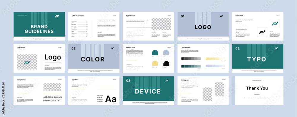 Creative Brand identity design template. Brand Guideline Presentation ...
