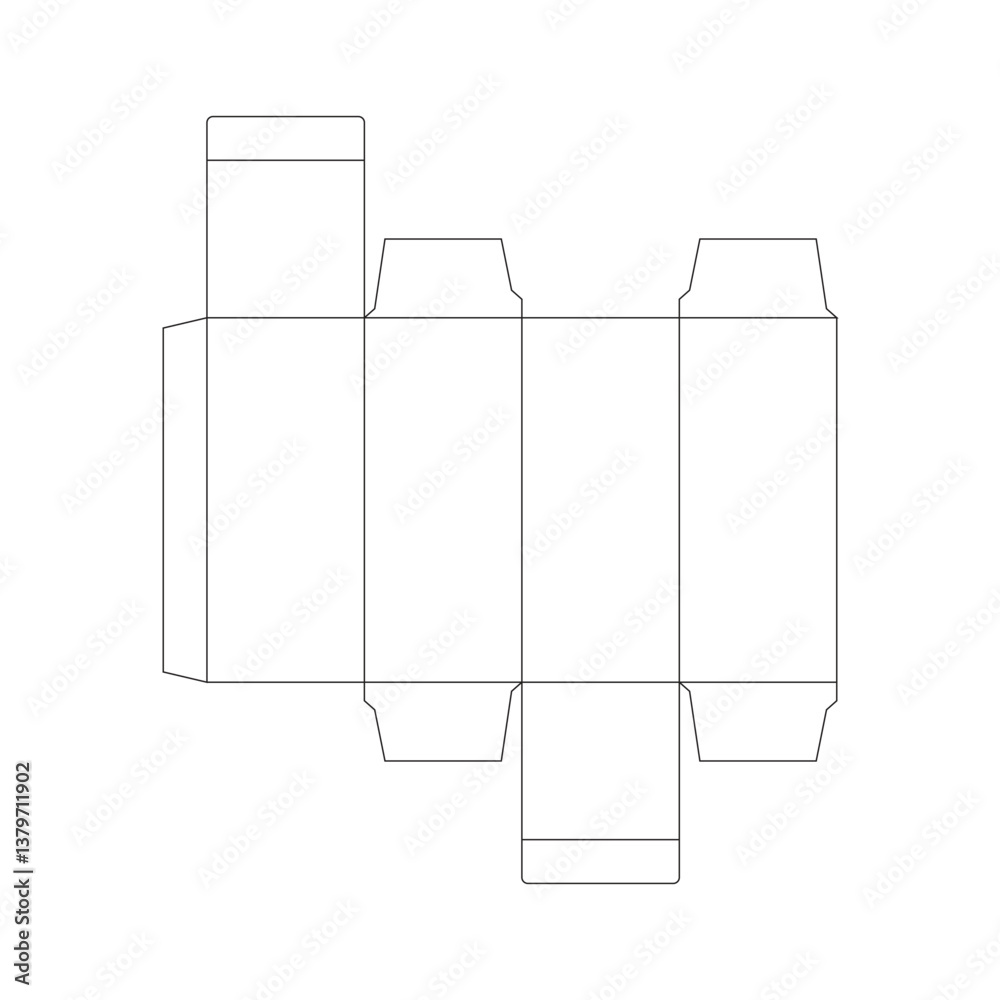 Printable Box Template Outline – Packaging Die Cut Layout Design ...