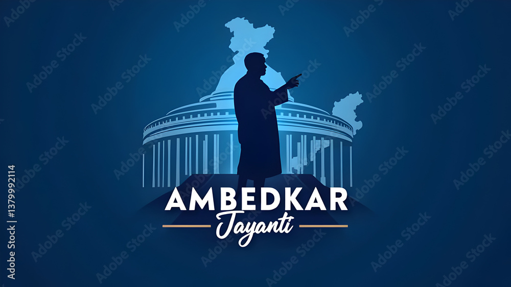 Respectful Ambedkar Jayanti Tribute: Detailed Silhouette of Dr. B.R ...
