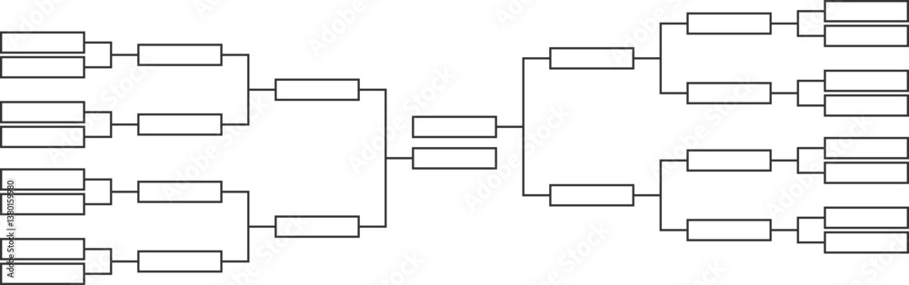 Full Tournament Bracket Structure Vector Graphic Stock Vector | Adobe Stock