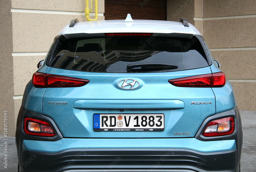 Fotografie Vinnytsia, Ukraine; April 1, 2025. Hyundai Kona rear view ...